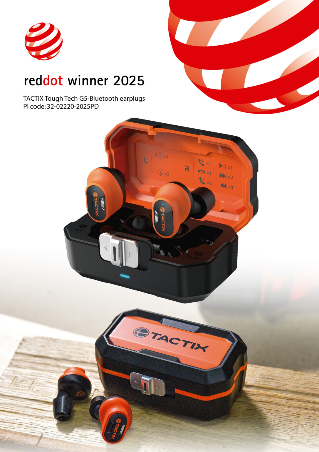 Tactix Noise-Isolating True Wireless Awareness Earbuds Win 2025 Red Dot ...